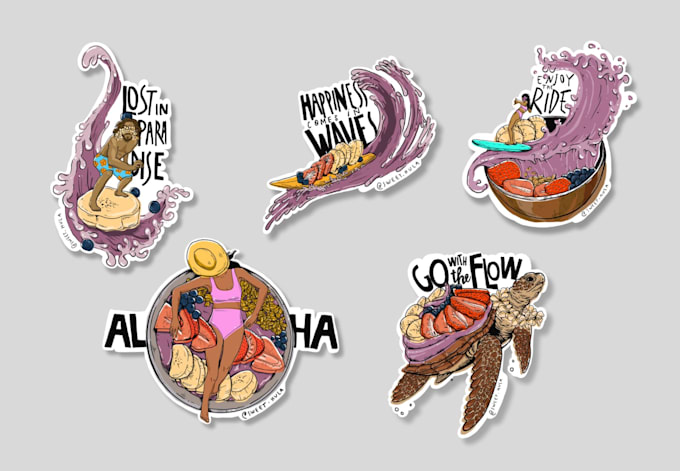 Design awesome and unique stickers for you by Mariaflorenc237 | Fiverr