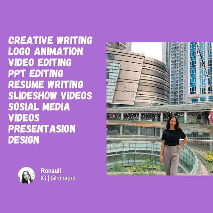 Design logo ppt videos posters and writing by Rona_uli | Fiverr