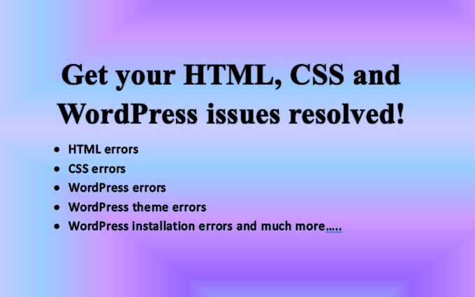 Fix Html Css And Wordpress Issues By Fawad Ahmed Fiverr
