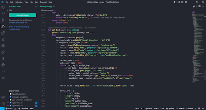 Do web scraping with python by Aysenuryalcink | Fiverr