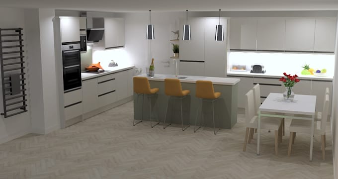 Provide 3d rendering and detailed kitchen plans by Jhardy72 | Fiverr