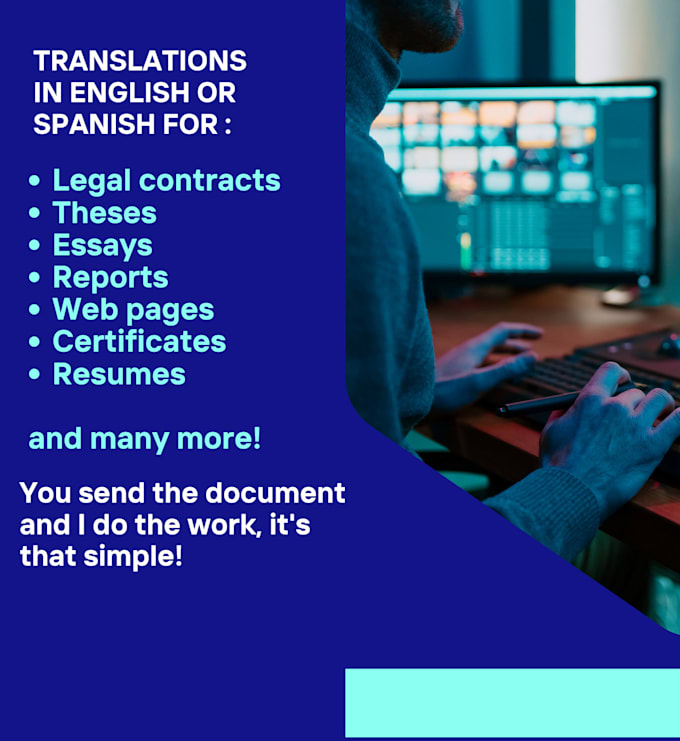 Translate documents from english to spanish by Brondy_millar | Fiverr
