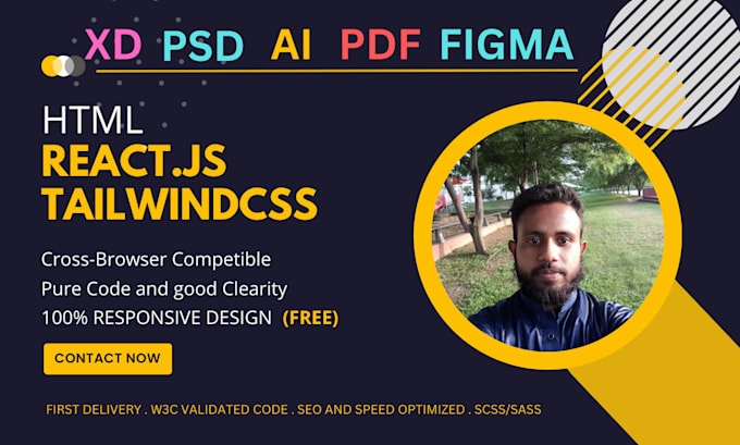 Convert figma, xd, adobe, pdf, to html, tailwindcss, reactjs by Sharif ... Convert figma, xd, adobe, pdf, to html, tailwindcss, reactjs by Sharif ...