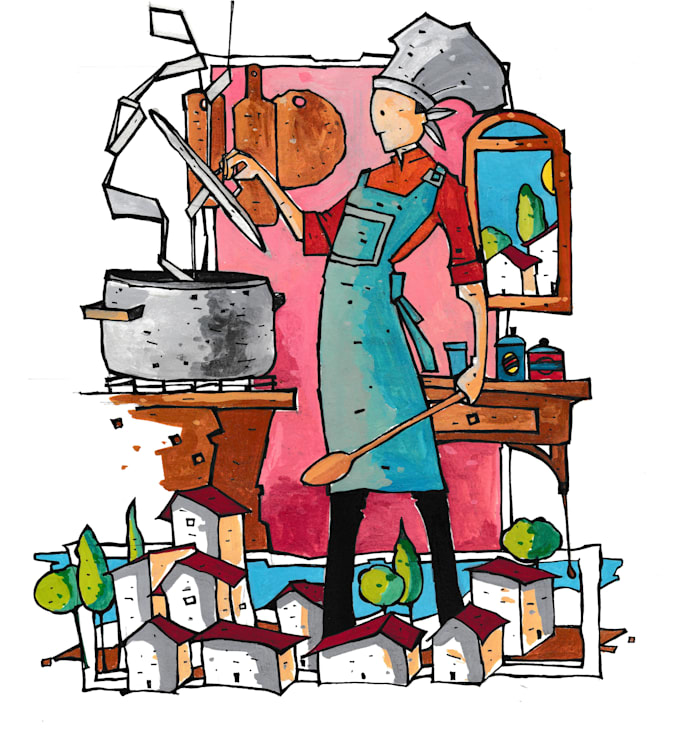 Draw characters and everyday scenes for book illustration by ...