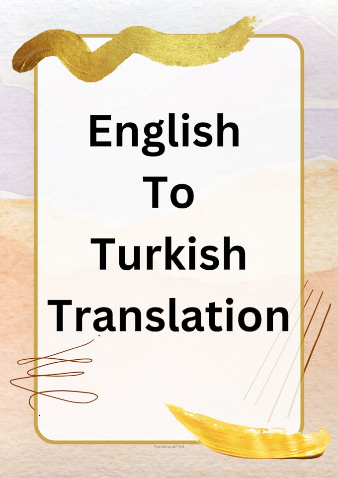 Translate your english document of any kind to turkish by Marwoodd | Fiverr