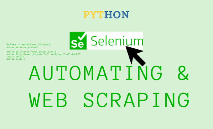 Do any web scraping, automation project with selenium python by Taher ... Do any web scraping, automation project with selenium python by Taher ...