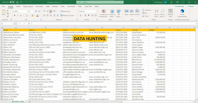 Do excel data entry, copy paste, typing, pdf to excel, email by Waqasawan21 | Fiverr