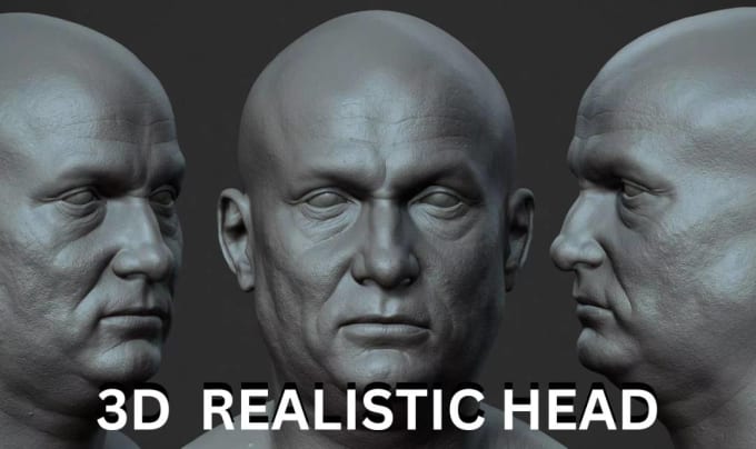3d sculpt, realistic face, head 3d bust model, full model for 3d ...