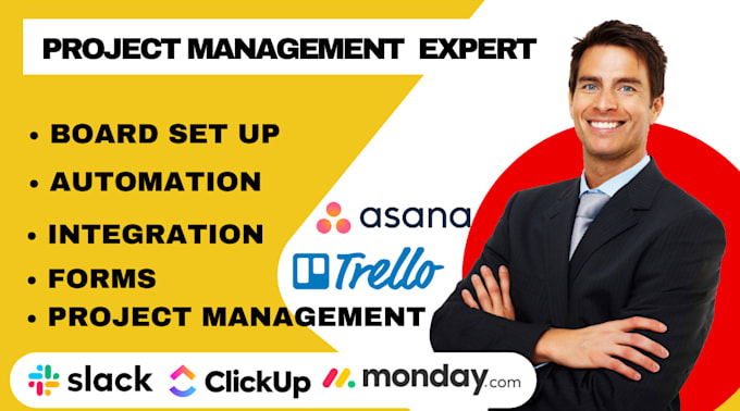 Set Up Trello Asana Monday Com Clickup Slack Project Management Monday Crm By Khidir Tech