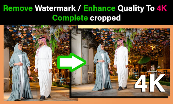 Remove the watermark and enhance the quality to 4k of your picture by ...
