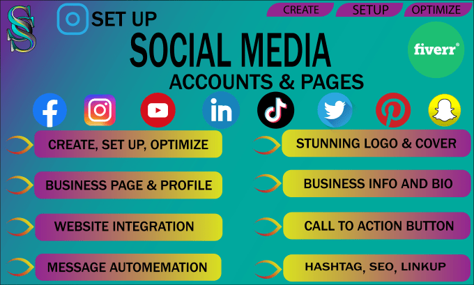 Create And Set Up All Social Media Accounts And Pages For Your Business