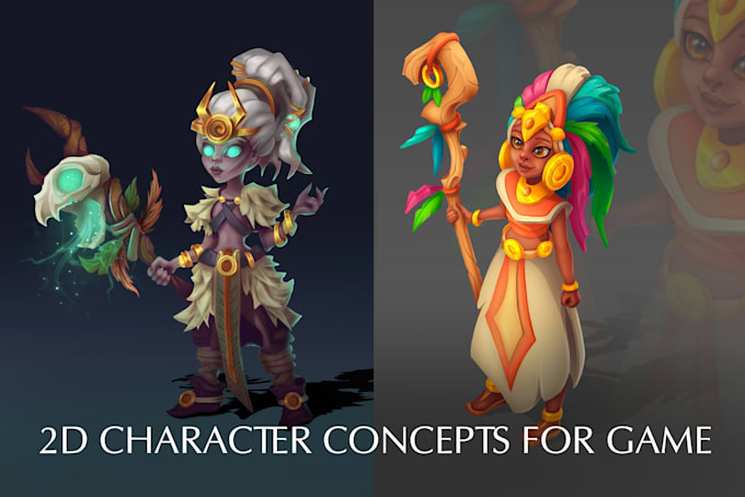 Draw 2d character concept, character desig for game by Teslingameart ...