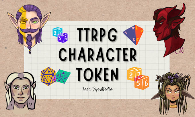 Draw a simple ttprg character token by Tarafye | Fiverr
