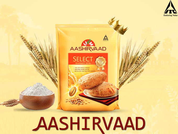 Do aashirvaad atta product banner design and infographic by ...