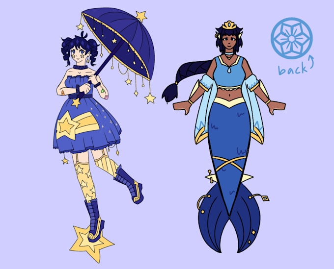 Draw a colored character design concept art by Nintae_nymph | Fiverr