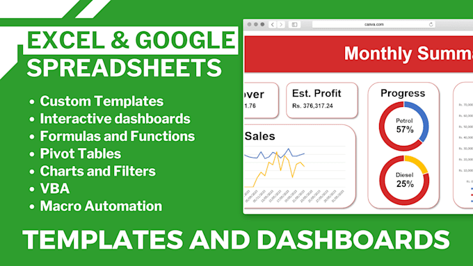 Design excel spreadsheet template and dashboard for your business by ...
