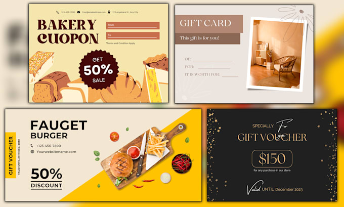 Design voucher, coupons, gift cards and wedding invitation by ...