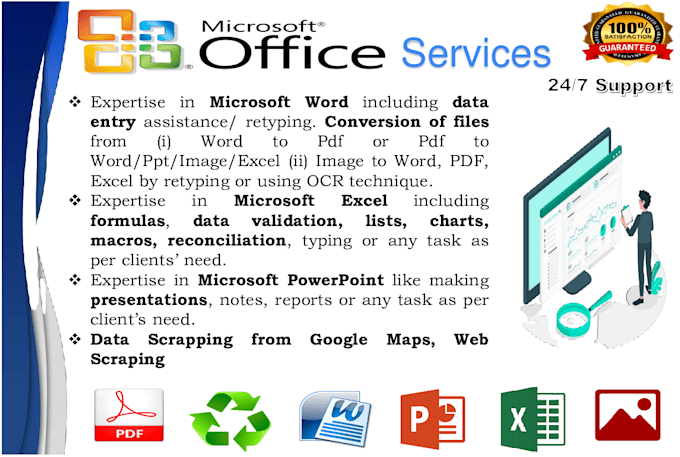 Microsoft office work, data entry, data scraping by As_you_say786 | Fiverr