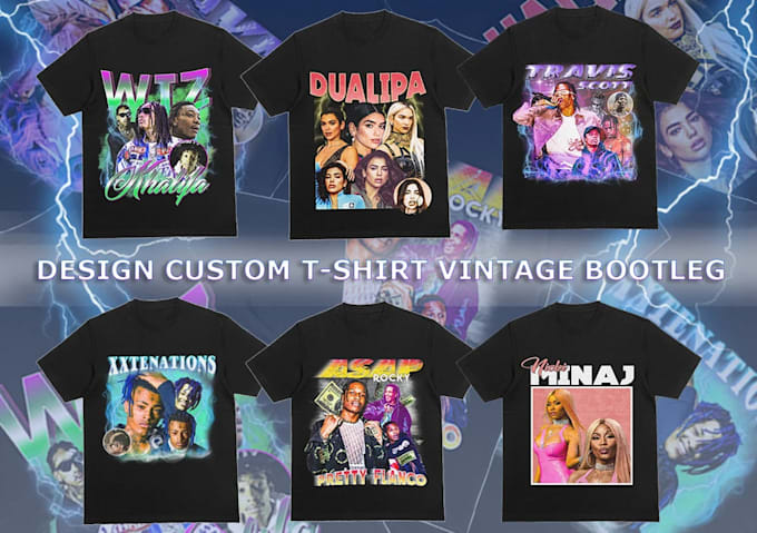 Create unique 90s bootleg vintage rap tshirt design awesome by Noortic ...