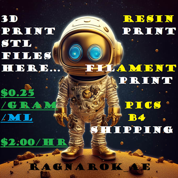 3d print your stl file resin or filament by Ragnarokiii | Fiverr