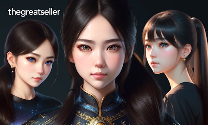 Create a stunning character illustration digital artwork painting cgi ...