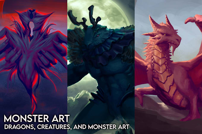 Paint monster and creature art for you by Klionestudios | Fiverr