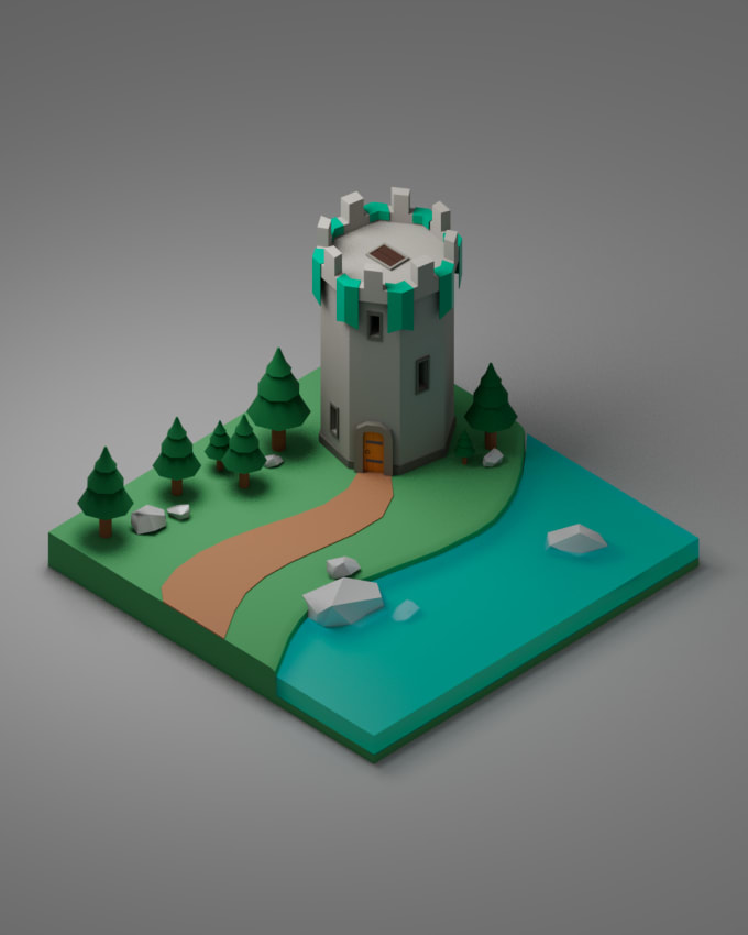 Design 3d low poly environments by Alexchd | Fiverr