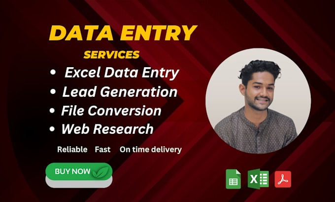 Do accurate data entry and web research by Sajon28 | Fiverr