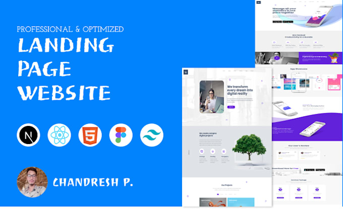 Create responsive and eye catching landing page to boost your business by Chandreshpatid | Fiverr