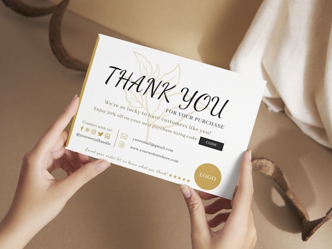 Design your business thank you card in canva by Noopurbajpai286 | Fiverr