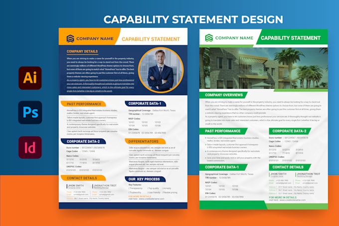 Do a clean unique and effective capability statement design by ...