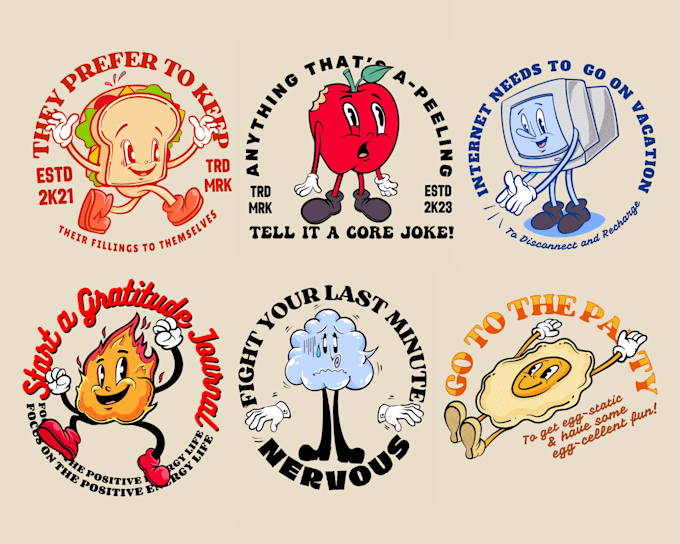 Draw retro vintage cartoon mascot illustration for tshirt by ...