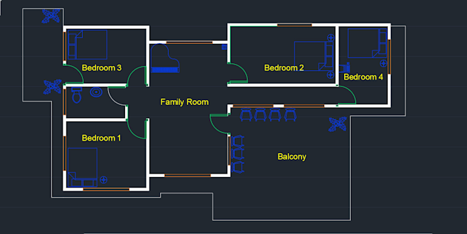 Design professional 2d floor plan drawings in autocad by Moneshmanthila ...