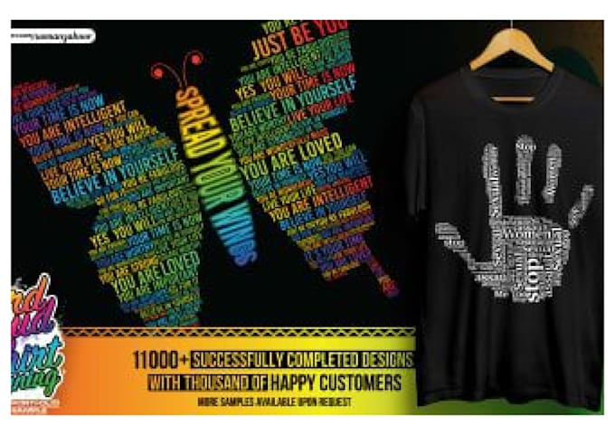 Do a custom word cloud tshirt logo design with mockup by Akismukhlani ...