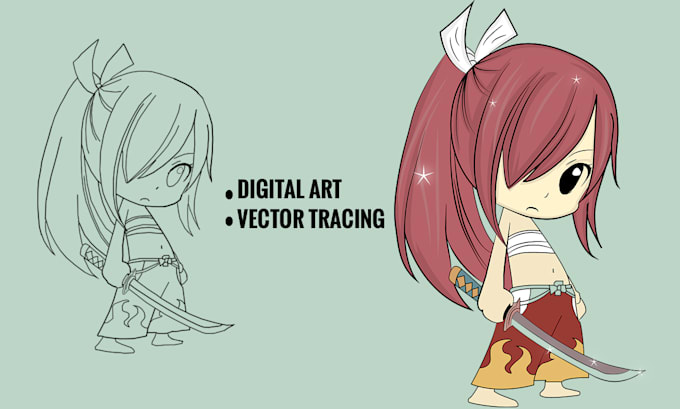 Convert hand drawing in to amazing digital art illustration by ...