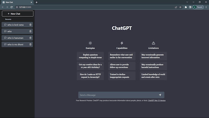 Make a personalized chatgpt for you using openai api by Anubhavmishra07 ...