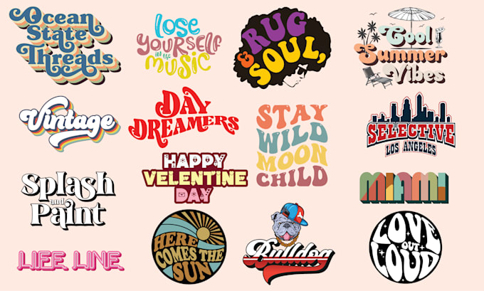 Design 70s retro vintage custom hand lettering typography by Ammara_090 ...