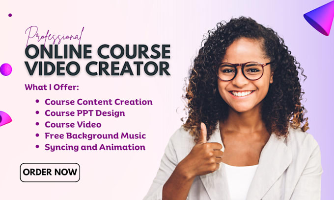 Do online course content creation course video with voice over ...