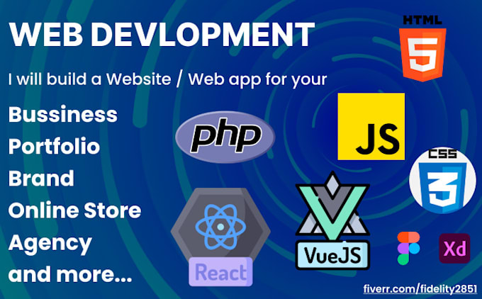 Build scalable web apps using react js, vue js, laravel, php and livewire by Fidelity2851 | Fiverr