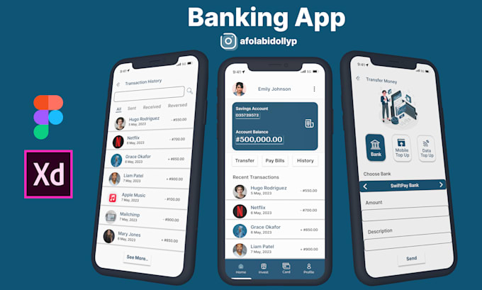 Create finance app design in figma, ui design, payment app by ...