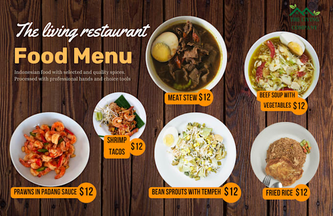 Provide you the best eye catching menus by Livingcompany | Fiverr
