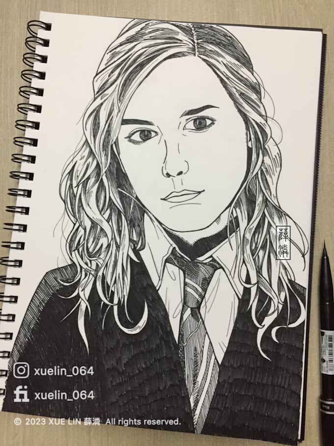 Draw a realistic portrait of anyone by Xuelin_064 | Fiverr