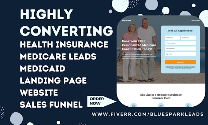 Generate health insurance medicare leads medicaid landing page ...