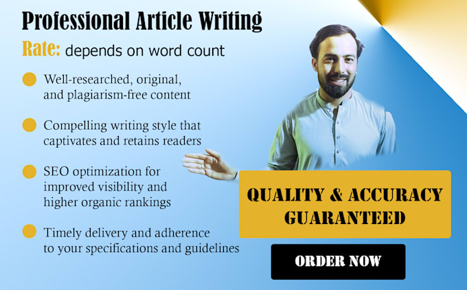 Provide high quality and engaging article writing services for your ...