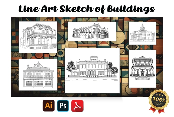 Draw line art sketch of your house or any building by Expertnoor_4 | Fiverr