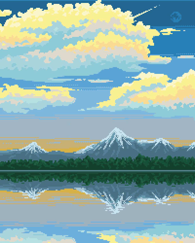 Make a pixel art landscape by Campix | Fiverr