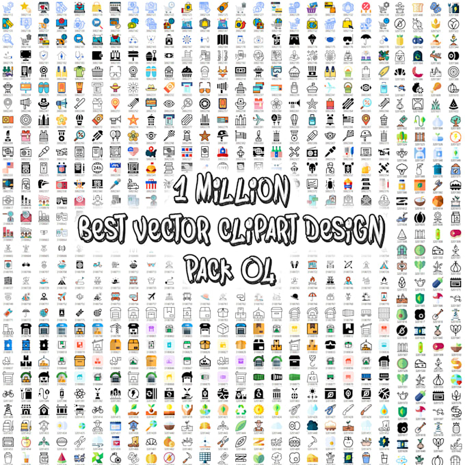 Give you 10 million lifetime collection of clipart svg vector design by ...