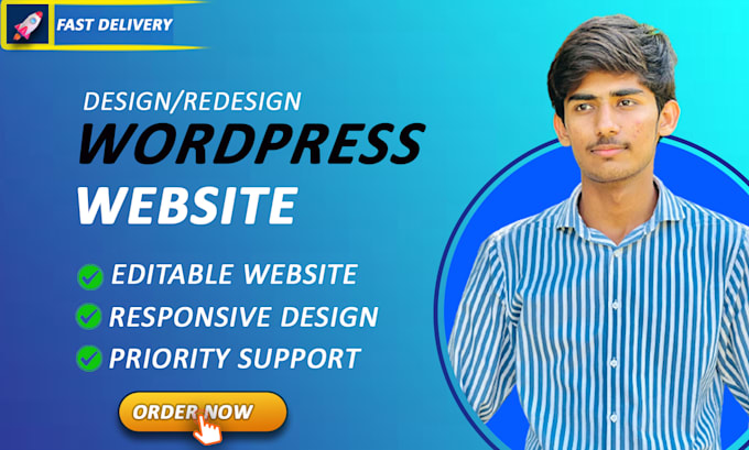 Create responsive and professional wordpress website with custom theme ...