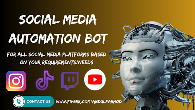 Create automated instagram api, twitter, twitch, tiktok, youtube ... Create automated instagram api, twitter, twitch, tiktok, youtube ...