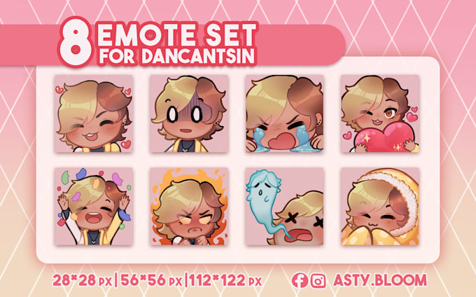 Make the cutest emotes for you by Astyblue | Fiverr